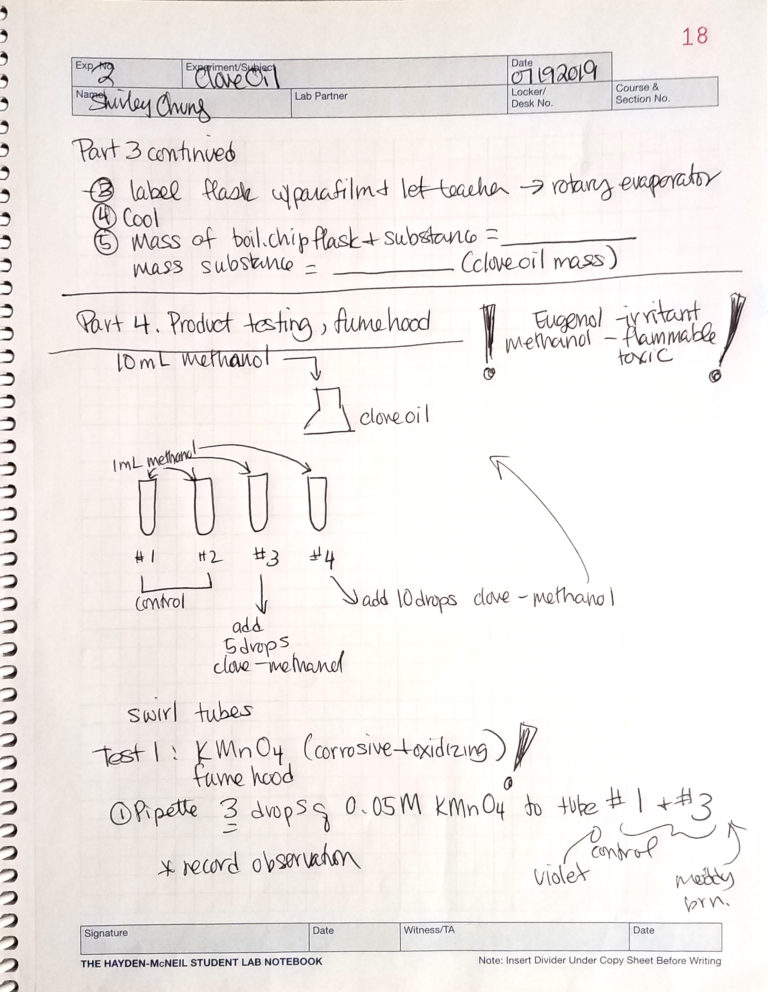 The extraction of clove oil via simple distillation. – Basic Sciences